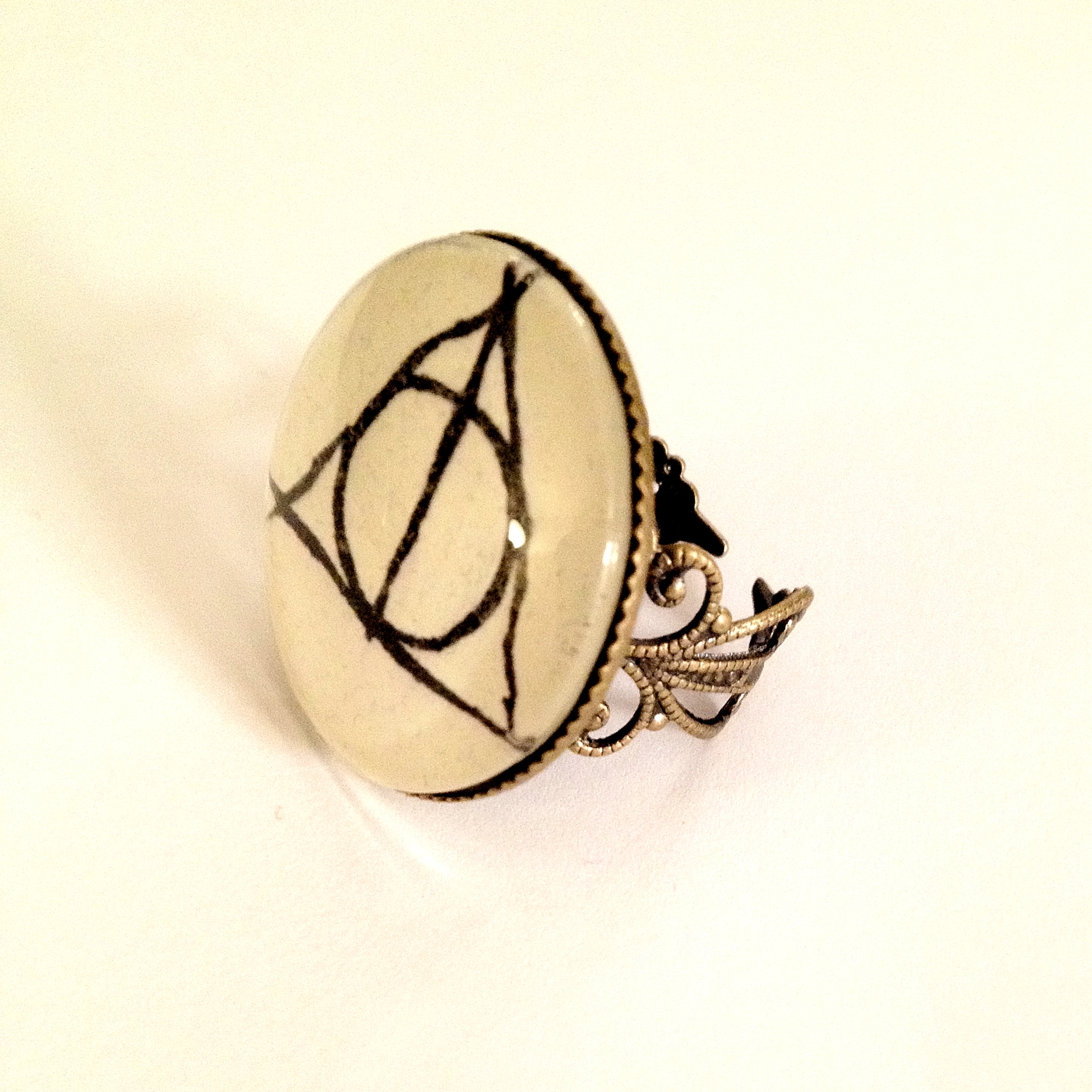 Deathly Hallows Antiqued Bronze Book Page Ring on Luulla